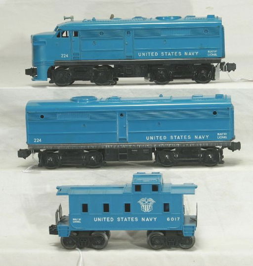 452: NETTE - Nice LIONEL 224 Navy Alcos with Caboose: - Sep 04, 2010 ...