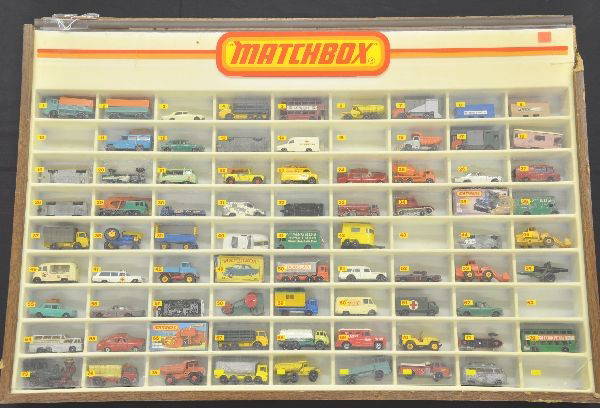 Vintage Matchbox Store Display With Cars