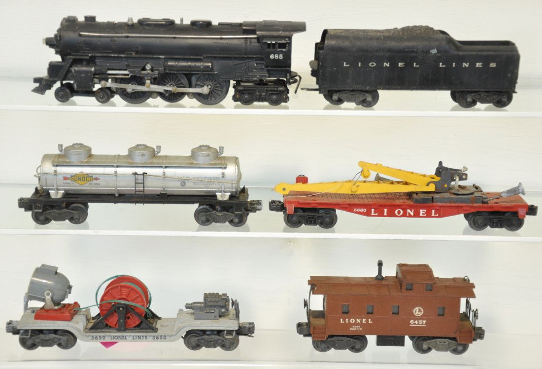 6Pc Lionel 685 Steam Freight Set