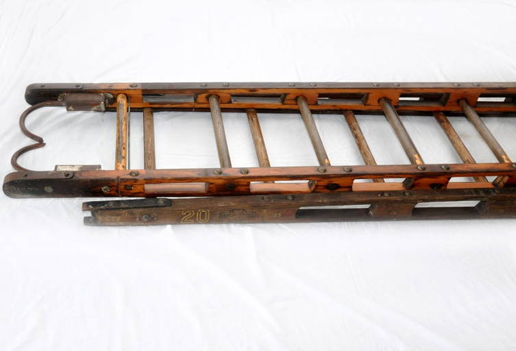 Pair 1920s American Lafrance Fire Ladders