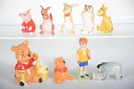 8 Pc Beswick Walt Disney "winnie The Pooh And Friends" Porcelain Figurines
