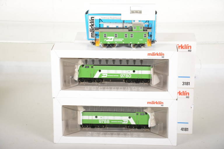 Marklin Ho Bn F7 Aa Diesels & Caboose