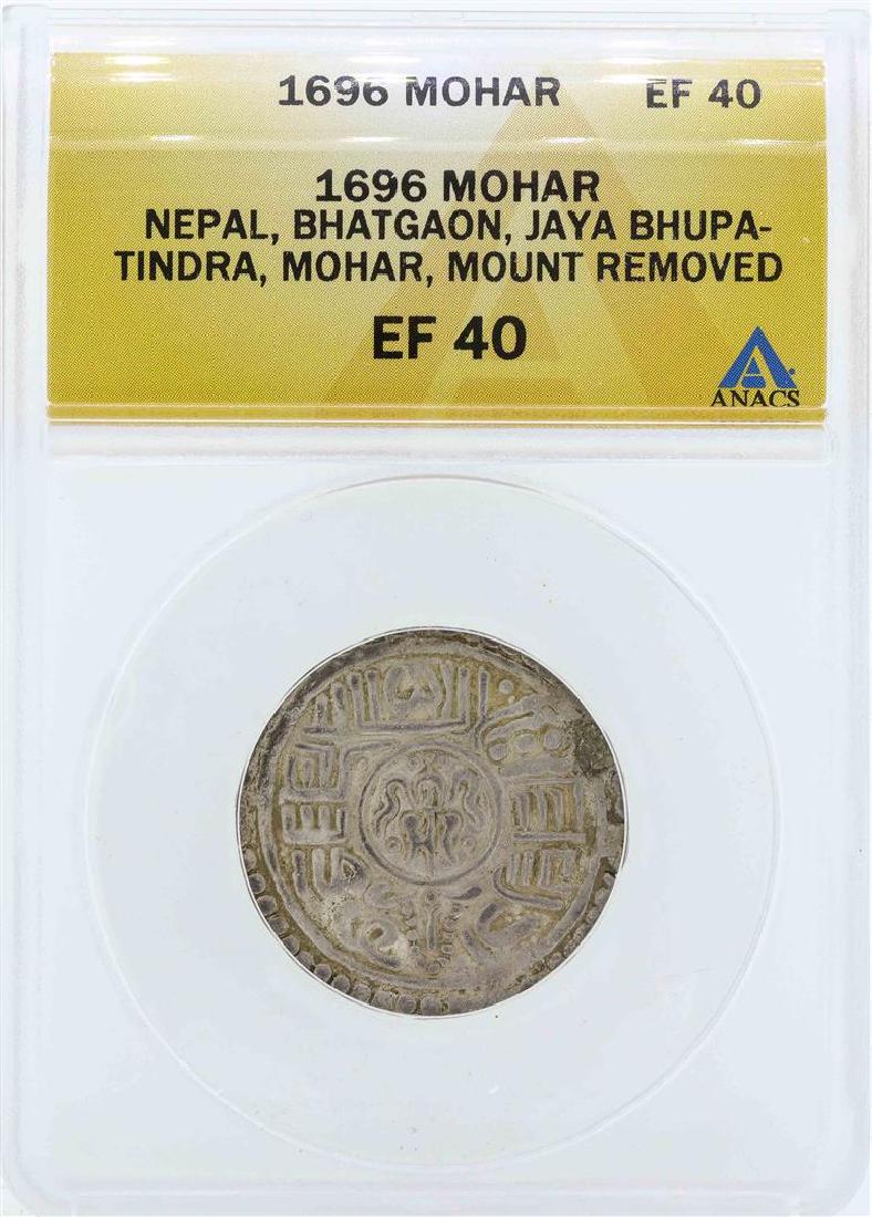 1696 Nepal Bhatgaon Mohar Coin Anacs Ef40