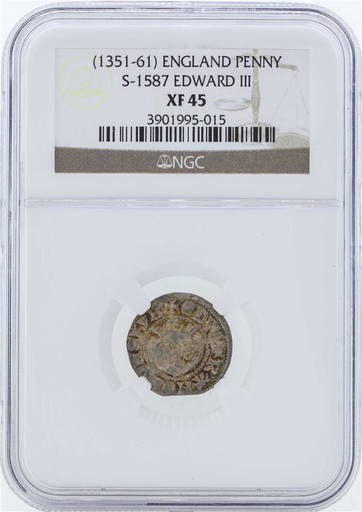 1351 61 England Penny S 1587 Edward Iii Ngc Xf45