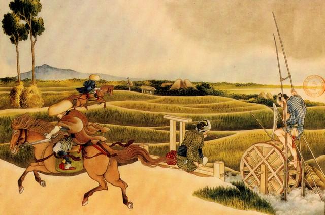 Hokusai Samurai Riding On Horses