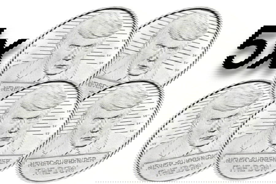 Donald Trump Mugshot Fine Silver Coin Bundle (5) Auction