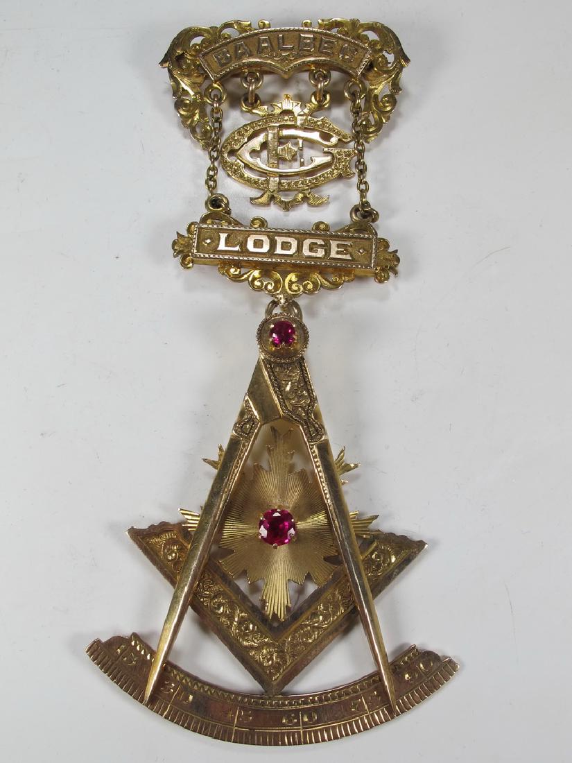 Antique Masonic 9 Kt / 10 Kt Gold Breast Jewel