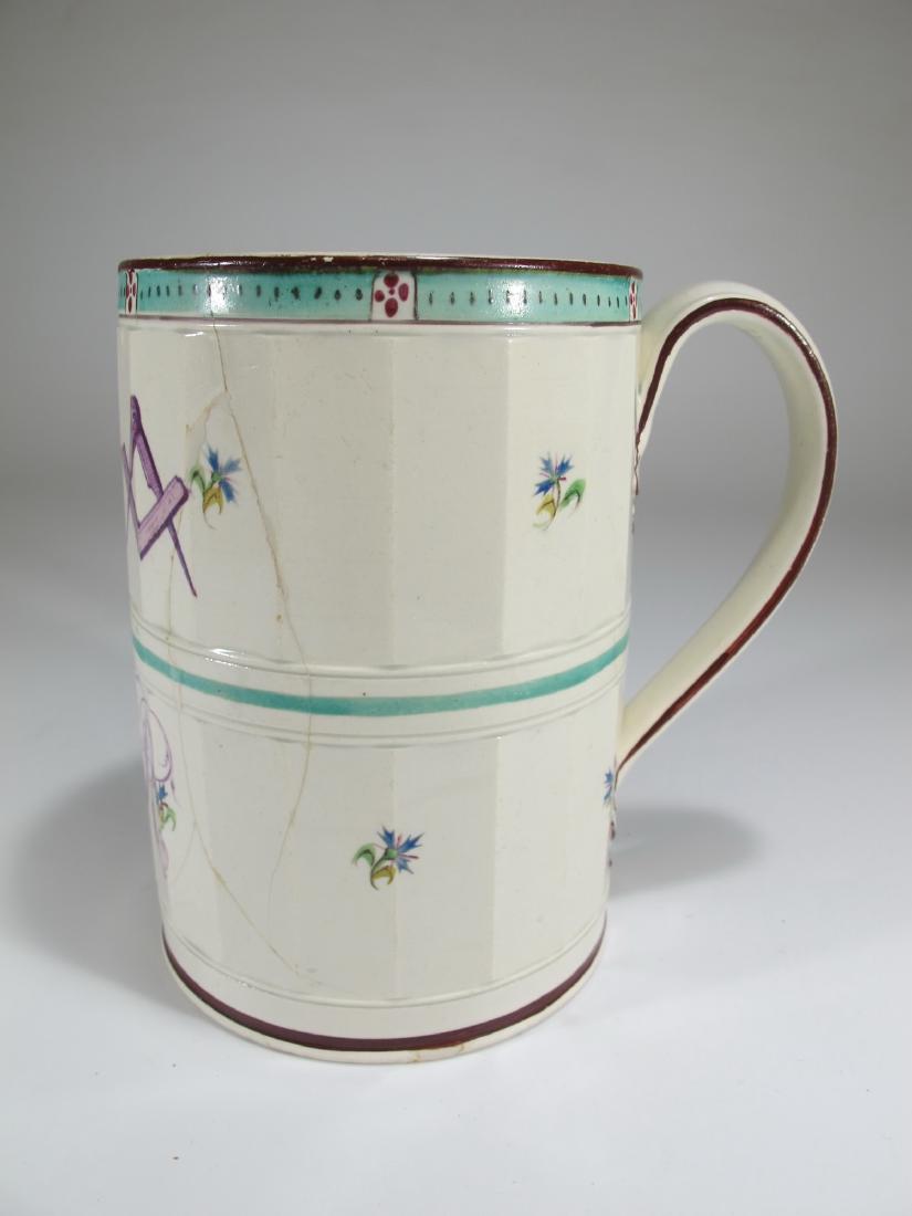 Antique Masonic porcelain tankard
