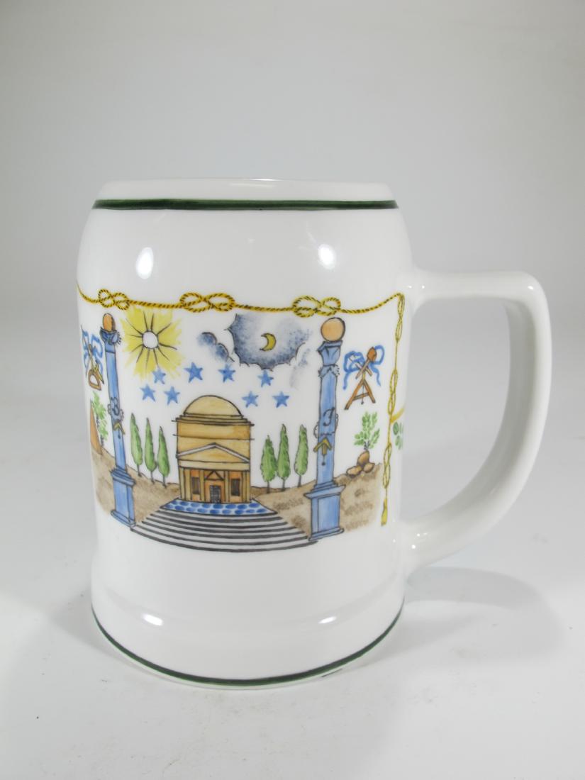Limoges ,France Masonic porcelain tankard