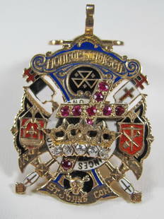 Antique Masonic 12k Gold Scottish Rite 32nd. Degree Fob