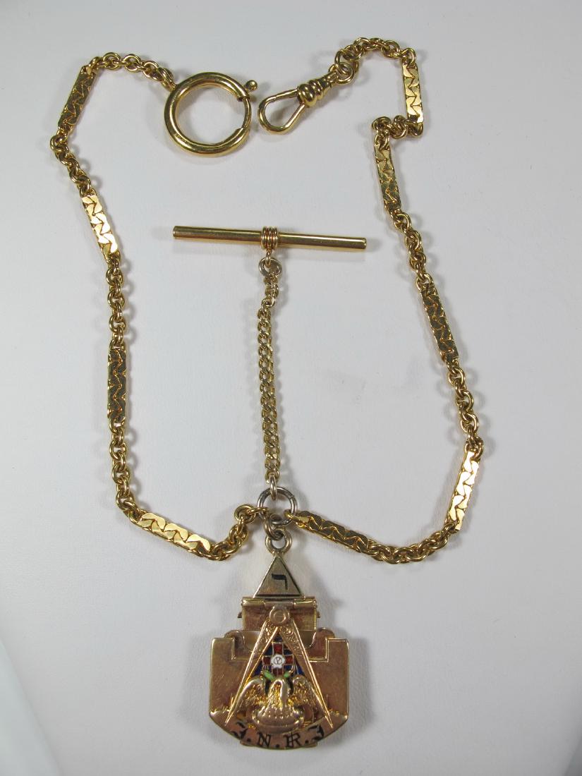 Antique Masonic 14k Gold Scottish Rite Watch Fob