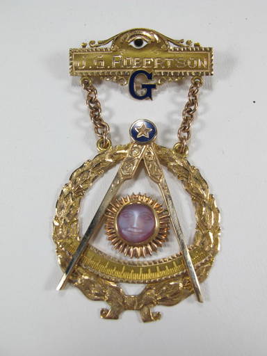 Antique Masonic 10k Gold Past Master Jewel