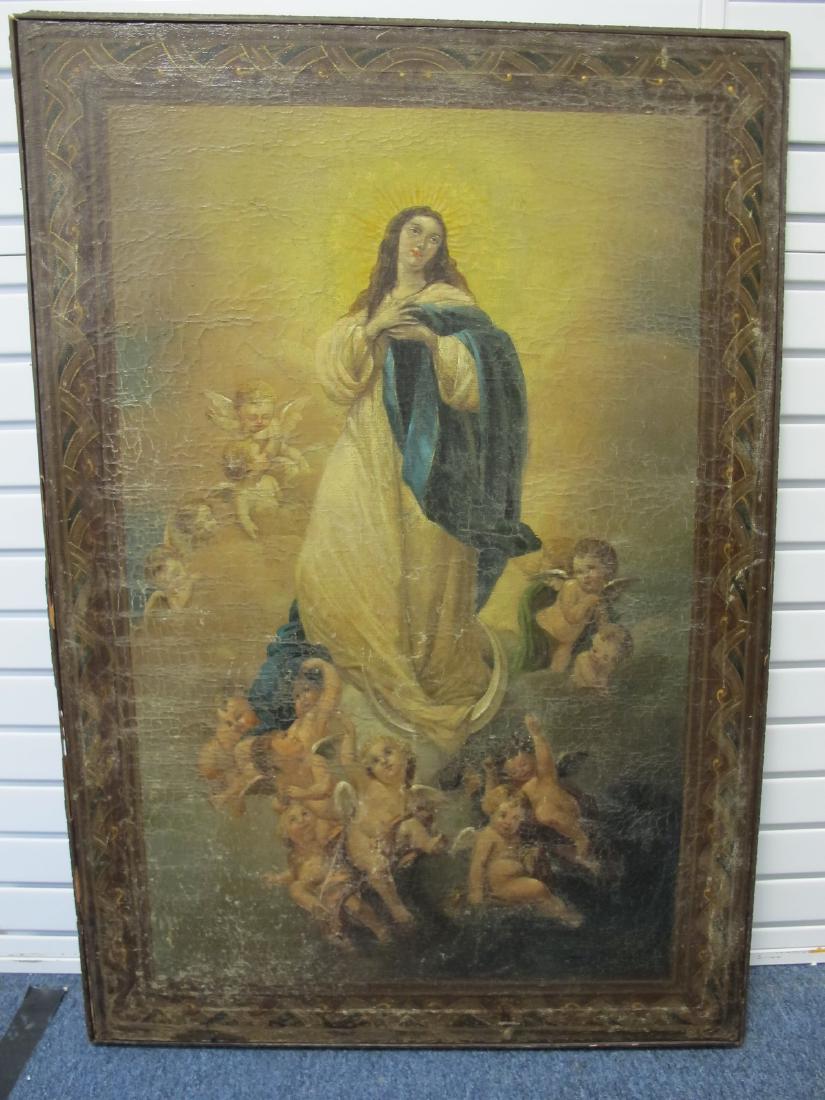 Antique European religious painting