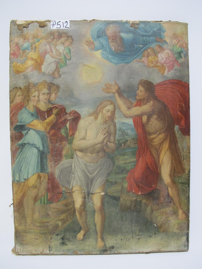 18th/19th C European Religious oil on canvas painting