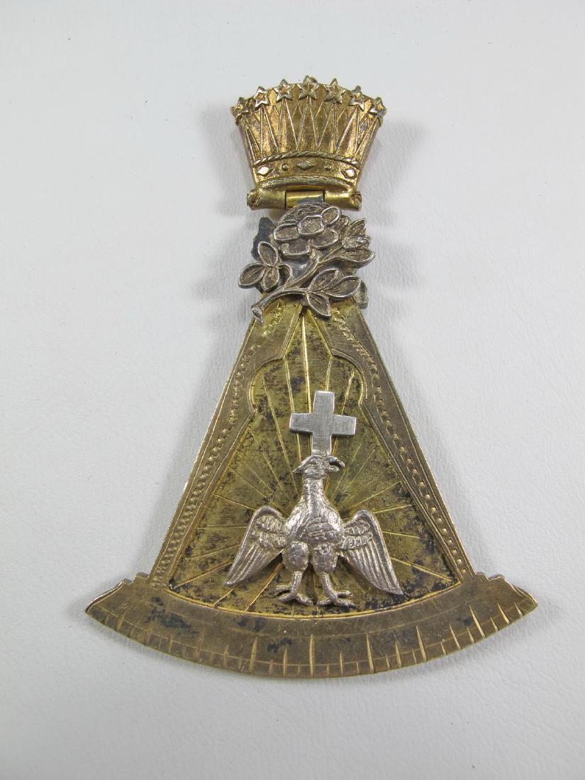 Antique gilt silver Knights Templar Rose Croix collar