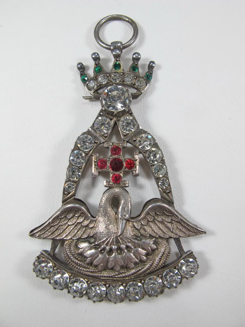 Antique Masonic Silver Rosicrucian Jewel