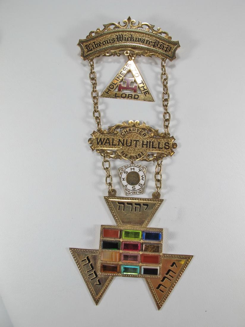 Antique Masonic 14K gold Past High Priest jewel