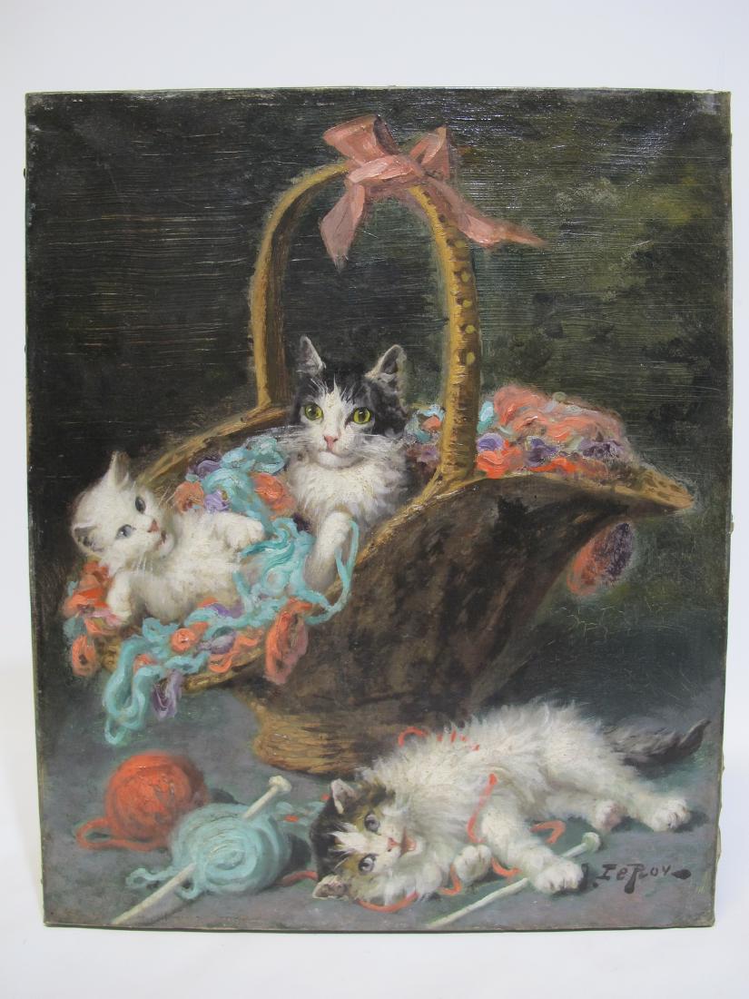 Jules Gustave LEROY (1856-1921) cats painting
