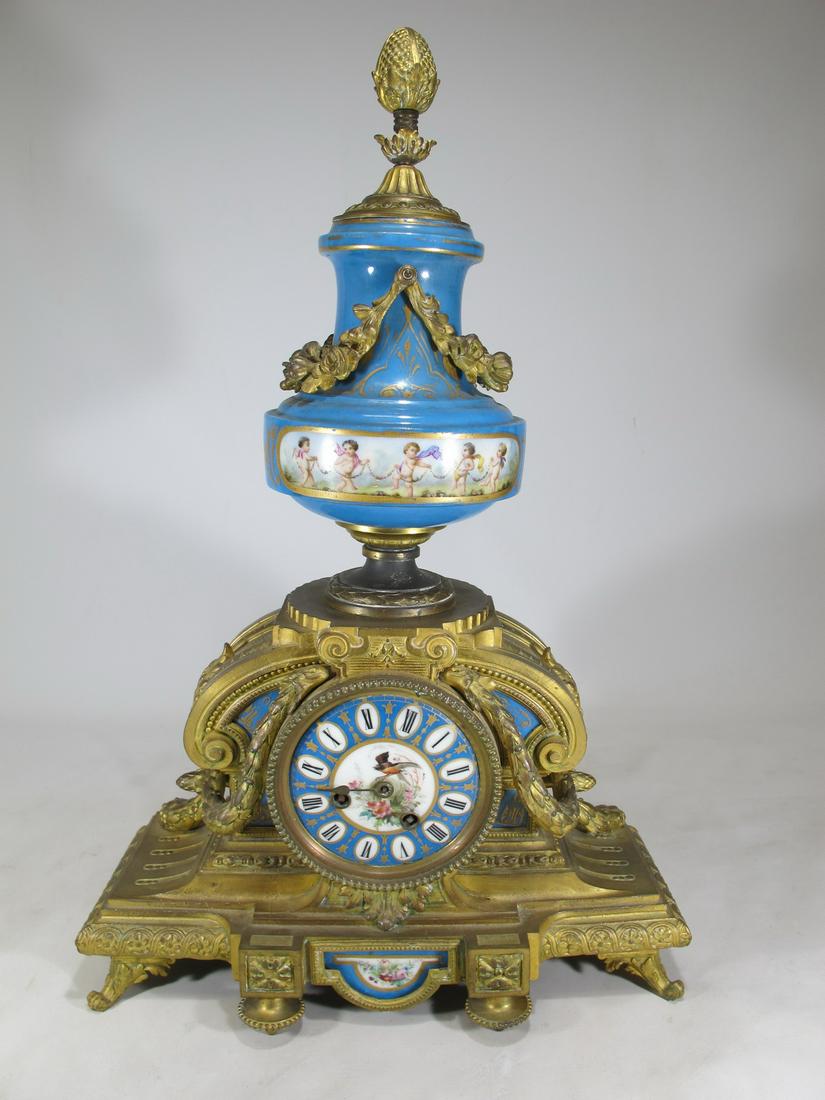 Buy Miroy Freres, Paris 19th C bronze & porcelain clock | Antiques ...