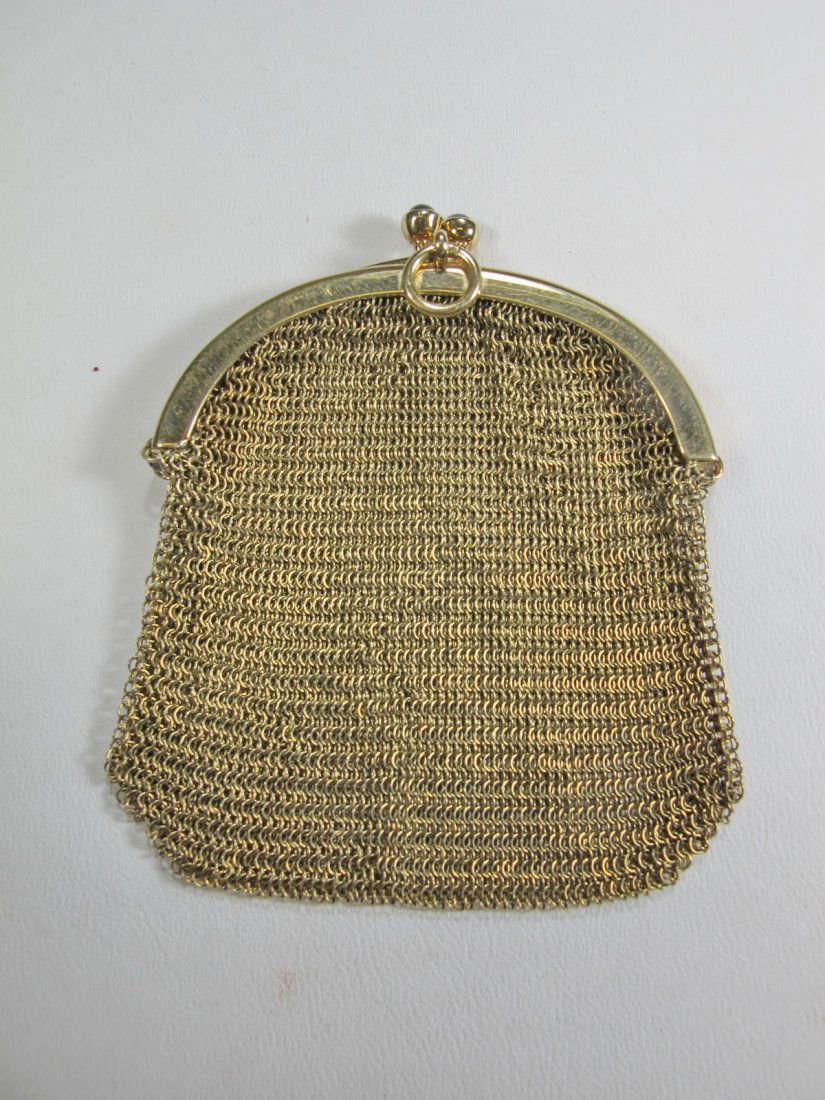 Antique 14k Gold Mesh Purse