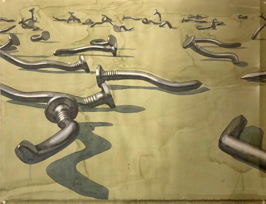 Los Carpinteros (1991) Cuban Artists Watercolor