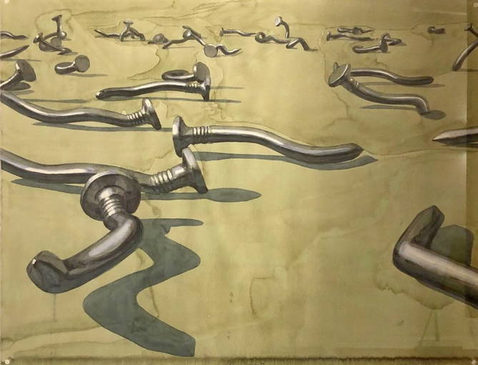 Los Carpinteros (1991) Cuban Artists Watercolor