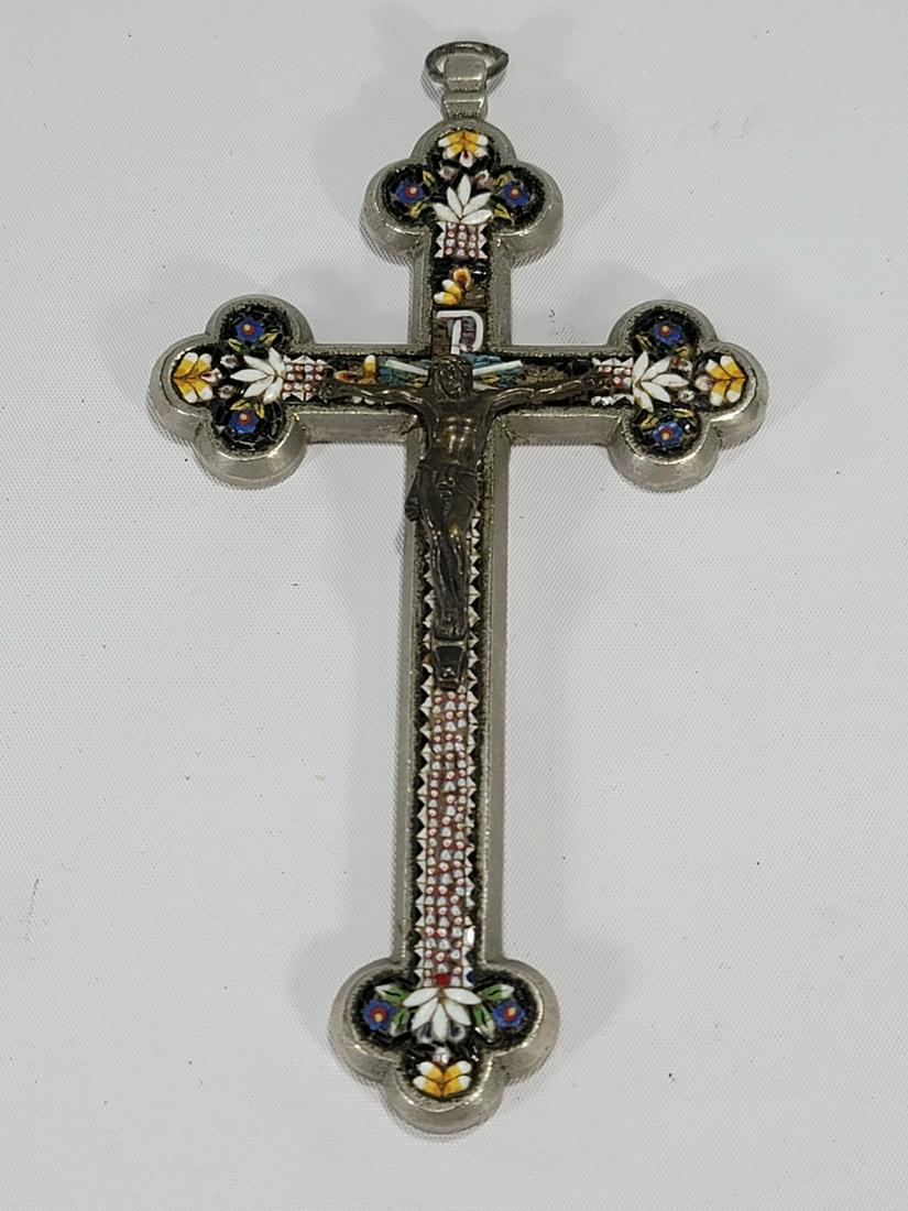 Russian silverplate & micromosaic crucifix (#0250) on Jul 29, 2021 ...