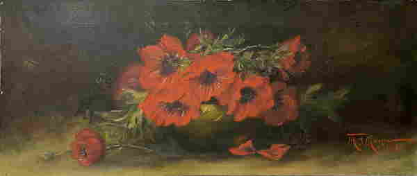 Signed M. RANZINI antique oil on canvas, dated 1921 (#0207) on May 12 ...