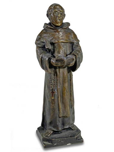 Antique European Bronze Pope Sculpture
