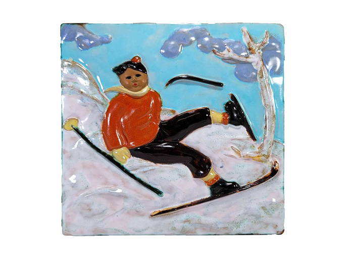 Goldscheider, Austria Skier ceramic plaque (#0349) on Jun 30, 2022 ...