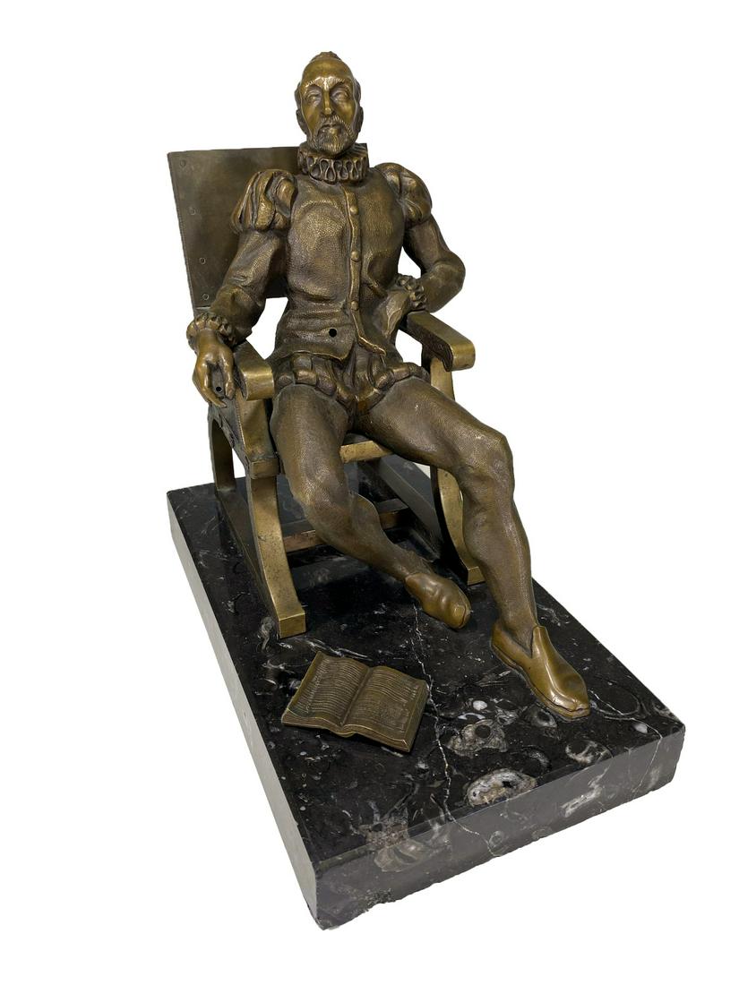 Antique French Miguel De Cervantes Bronze Statue