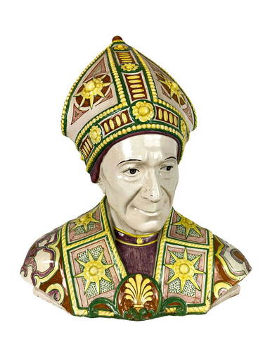 Antique European Large Ceramic Pope Bust
