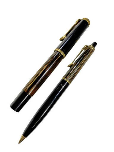 2 German Pelikan Ballpoint & Foutain Pens