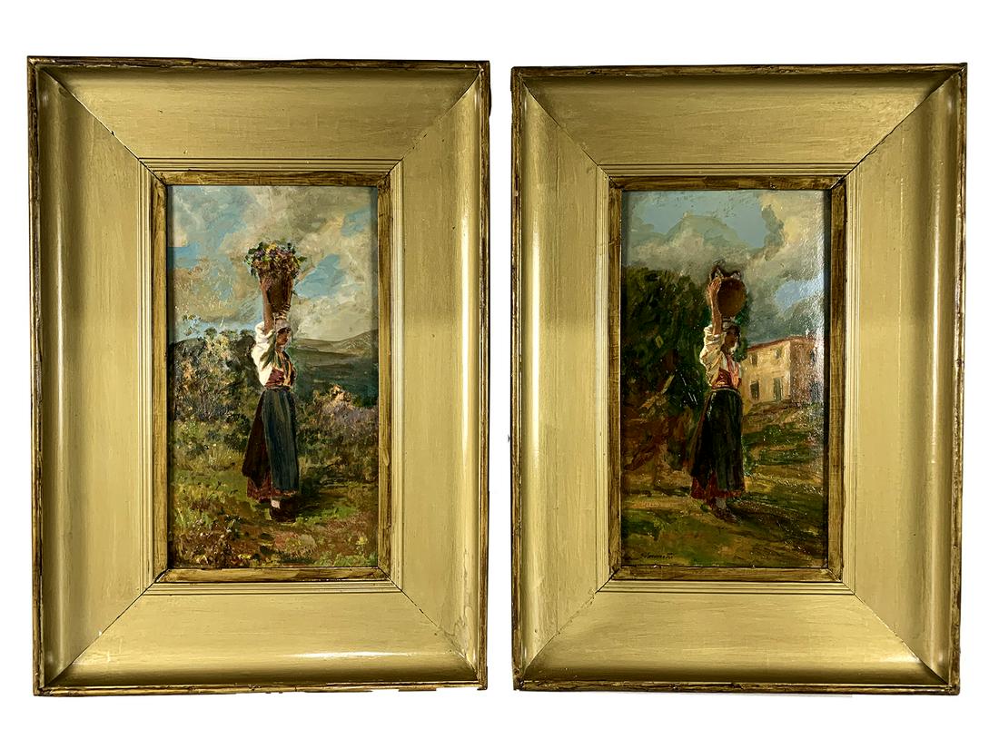 Alfonso Simonetti (1840-1892) Italian Oil On Board Paintings Auction