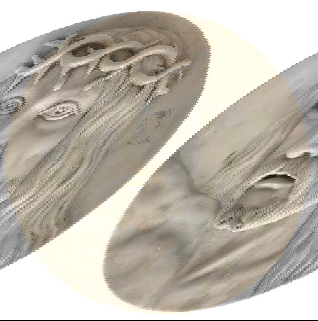 Antique European Jesus Marble Plaque Auction