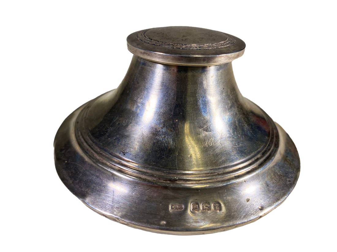 Antique English Silver Small Inkwell Auction