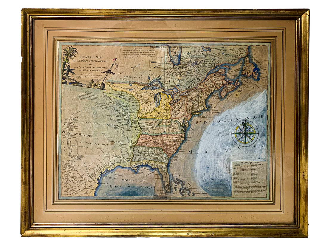 Map Of United States Of North America, 1785 Auction
