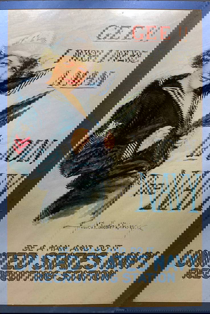 United States Navy Recruiting Poster Print Auction