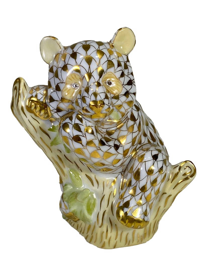 Herend Fishnet Baby Panda Porcelain Figurine Auction