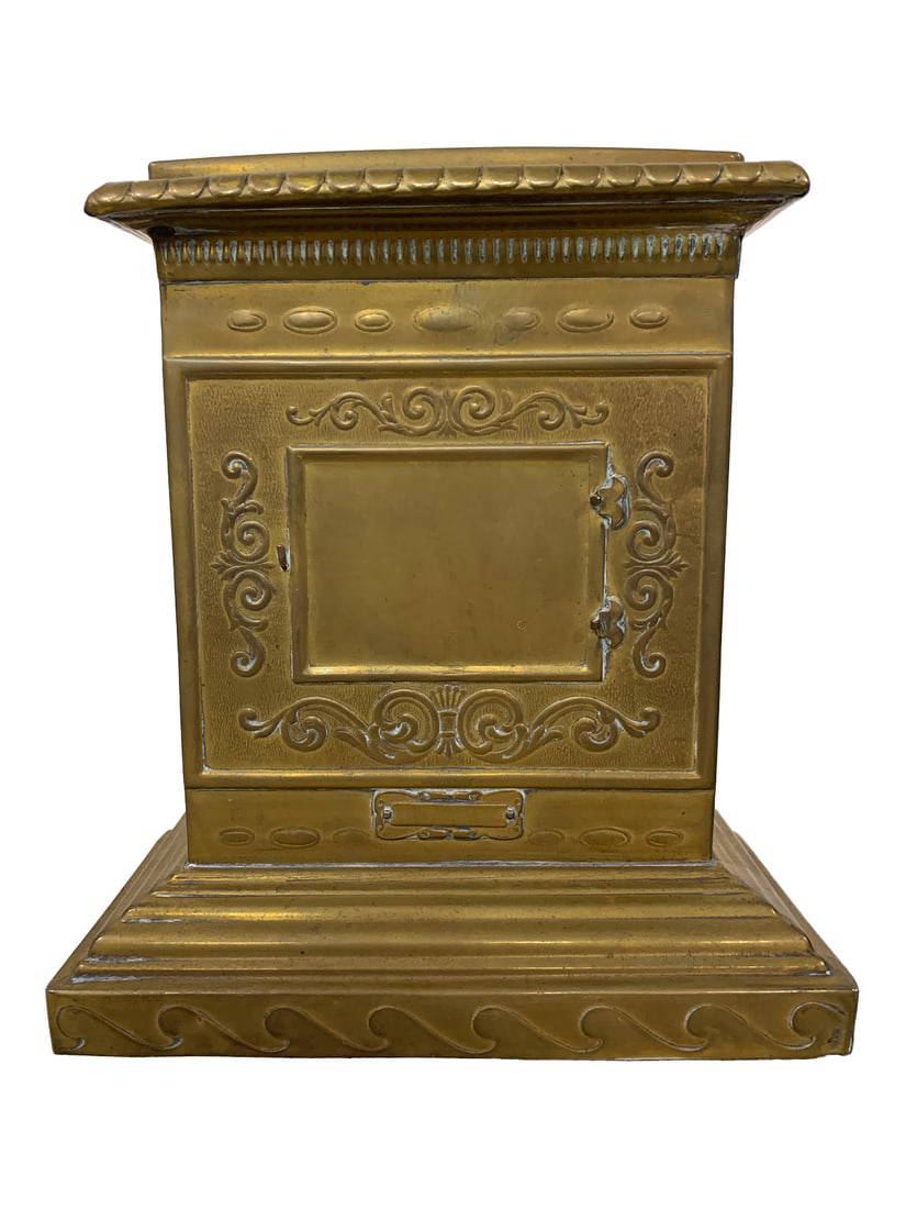 Antique French Brass Money Bank Auction
