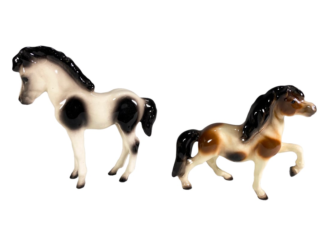 Hagen Renaker Pinto Colt & Calico Pony Ceramic Fig Auction