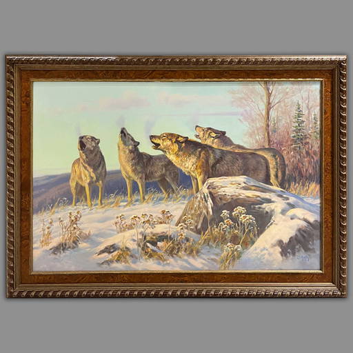 Dwayne Harty (Born 1957) Evening Wolves, size: 36 (W) x 25 (h) in ...