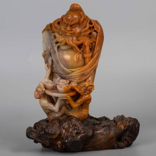 SHUANG GUI YUN CAI SHOUSHAN STONE FIGURE, MID QING DYNASTY (#0250) on ...