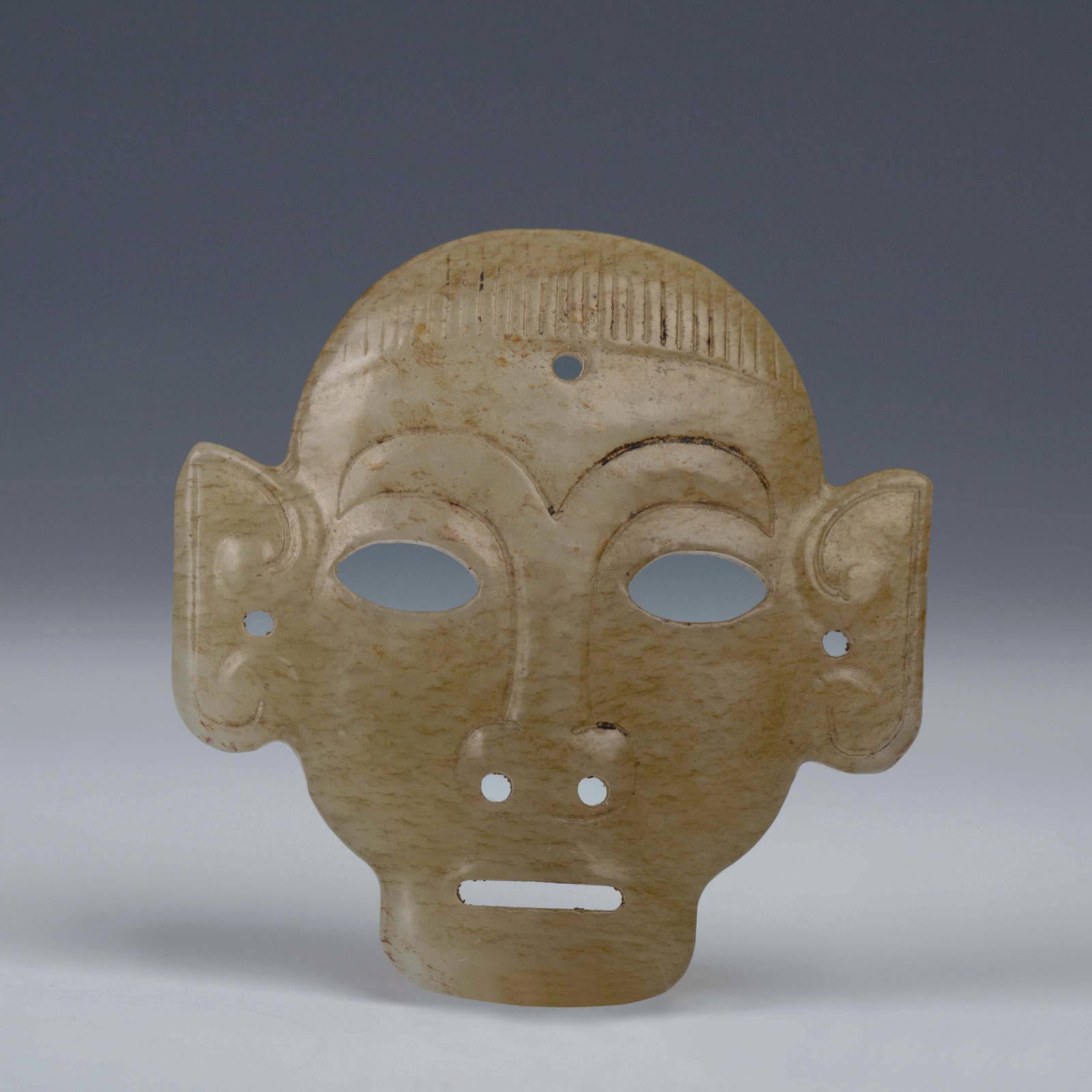 Ancient Chinese Celadon Jade Mask Auction