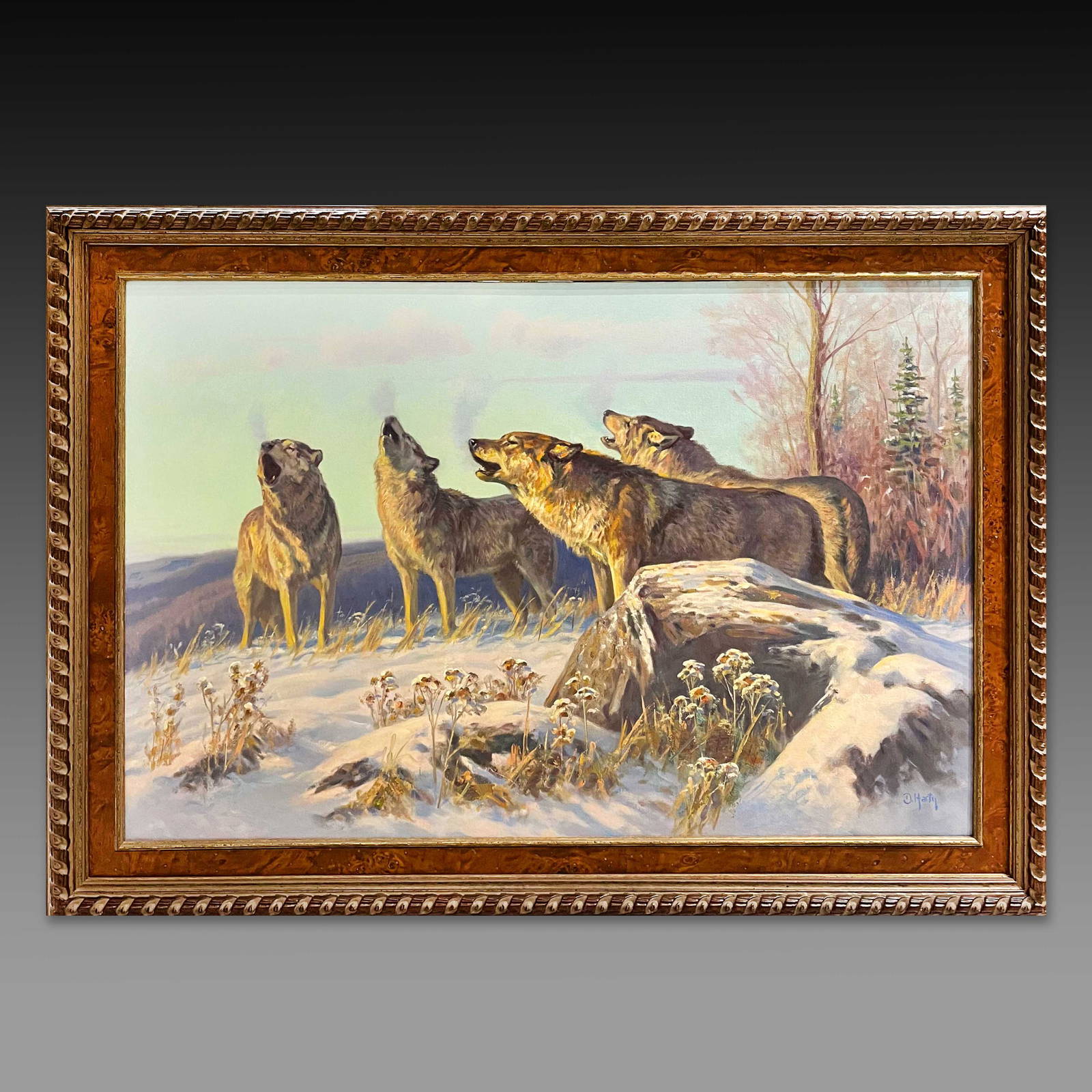 Dwayne Harty (born 1957) Evening Wolves, Size: 36 (w) X 25 (h) In Auction