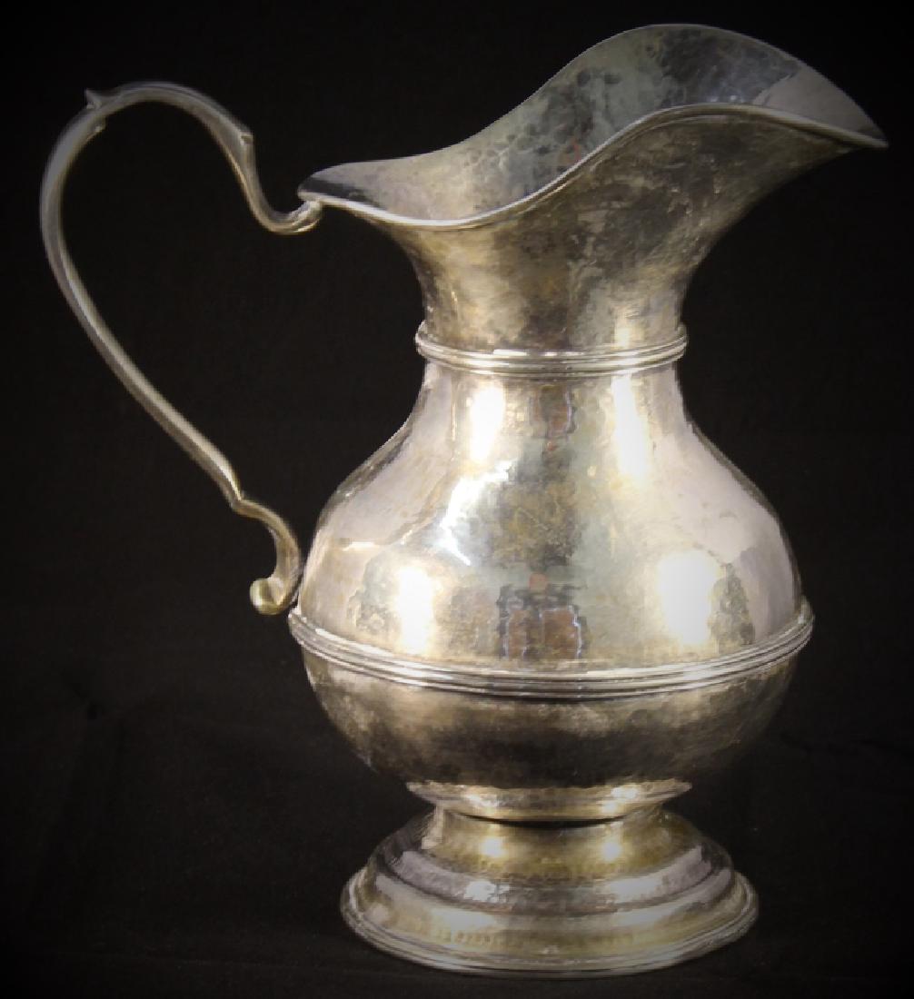 Antique Sterling Silver Hammered Pitcher