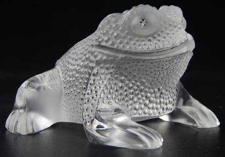 Lalique Crystal Frog Figure
