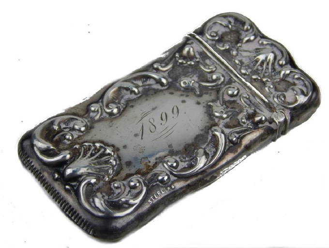 Antique Sterling Silver Vesta Match Case