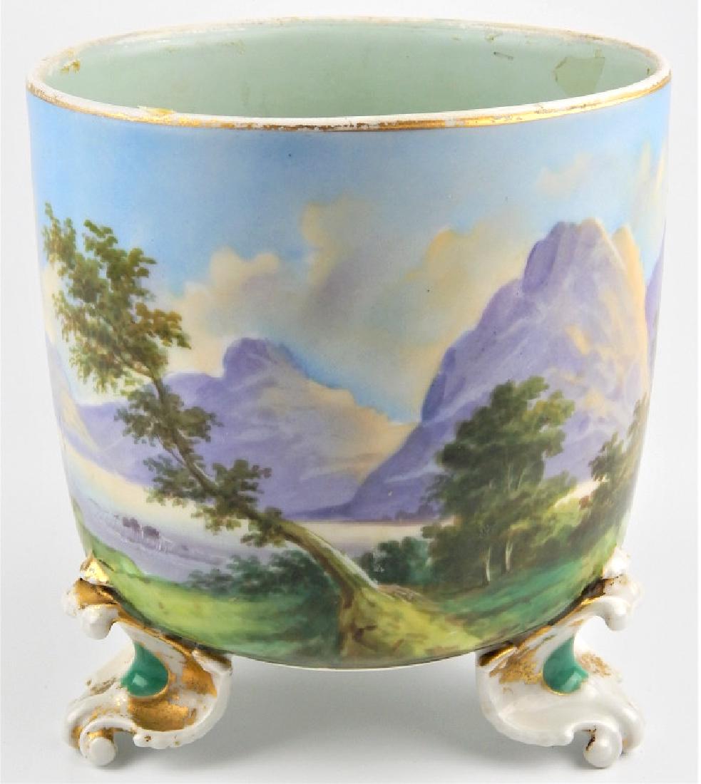 ANTIQUE LIMOGES PORCELAIN SCENIC CACHE POT