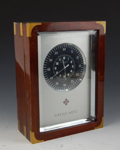 Patek Philippe "naviquartz" Wooden Case Desk Clock